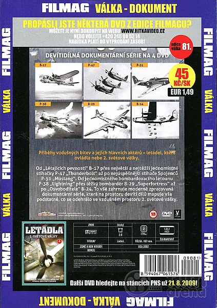 Letadla 2. světové války díl. 1 (papírový obal) (DVD)